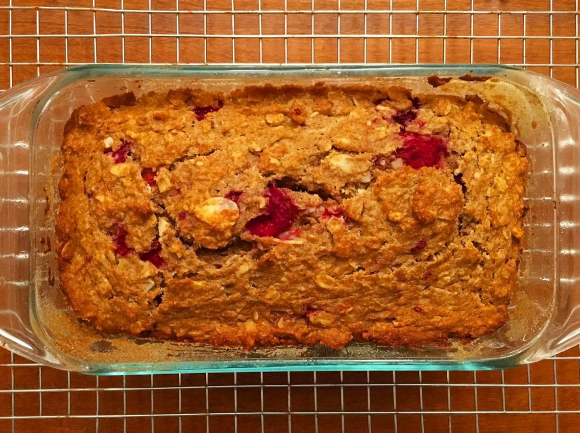 Raspberry Coconut Almond Breakfast Loaf